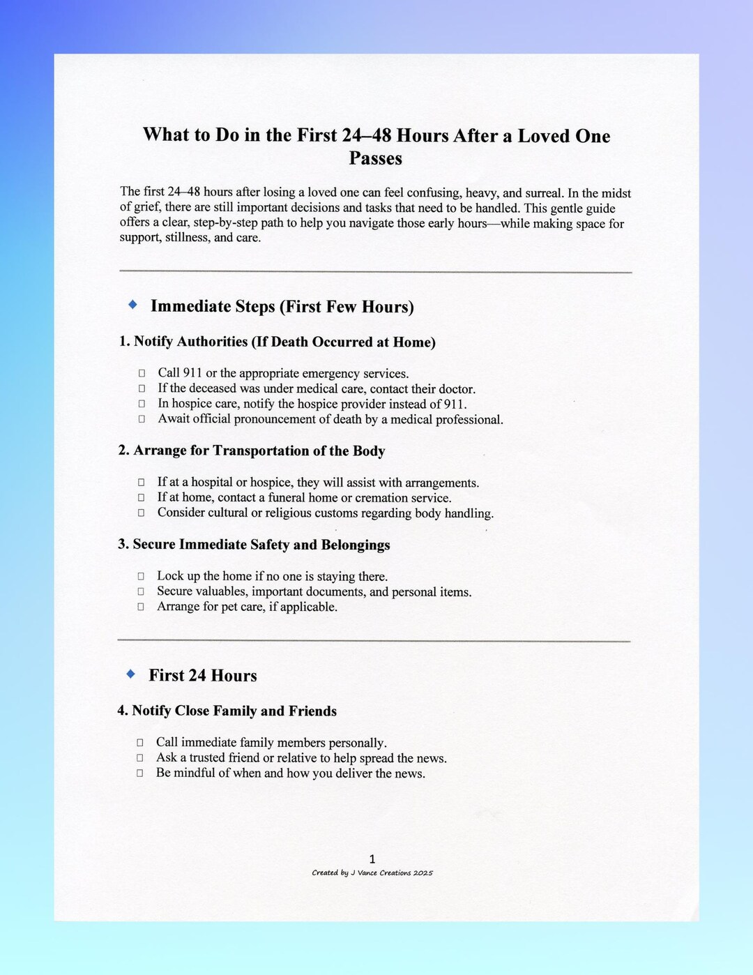 What to Do in the First 48 Hours After a Loss | After Death Checklist ...