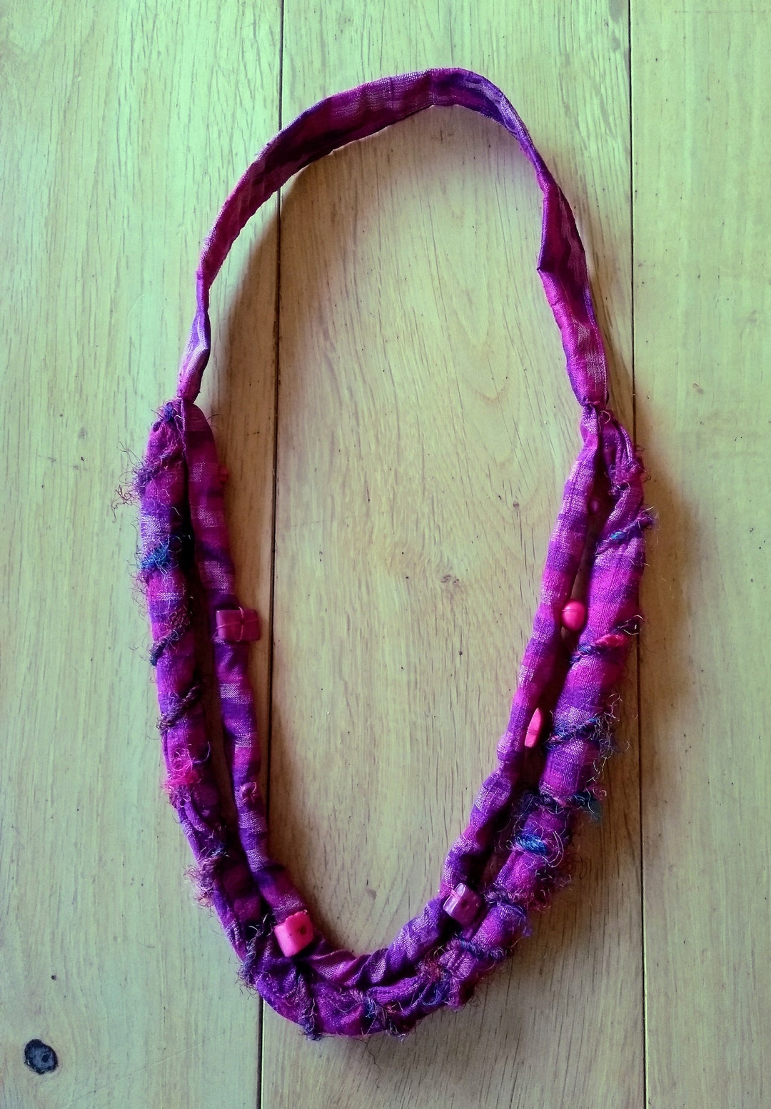 Necklace, Boho Style, Pink - Etsy