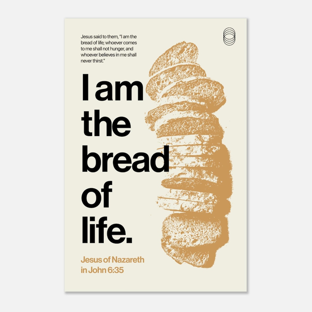 I Am the Bread of Life Bible Verse Print - John 6:35 Christian Art ...