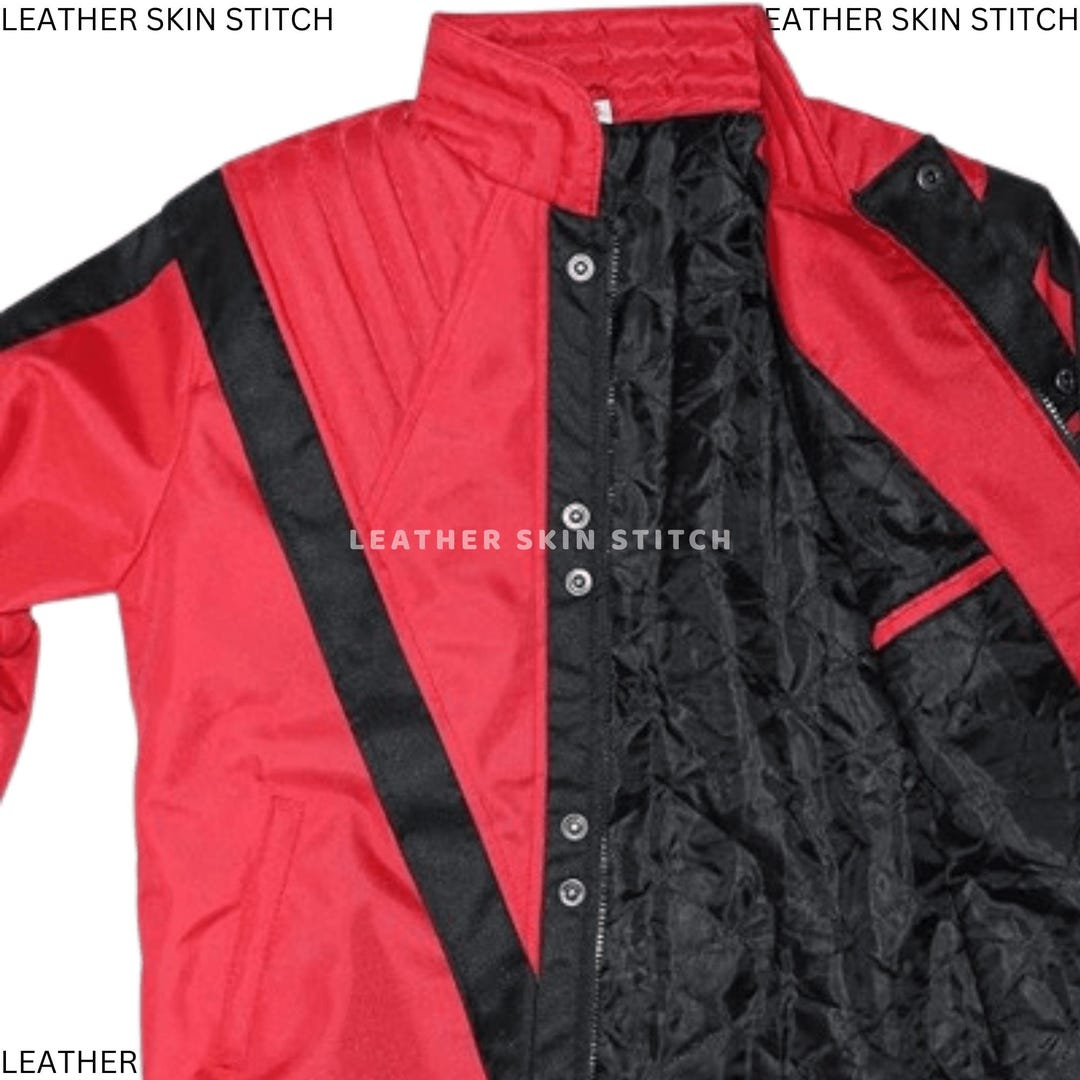Michael Jackson Thriller Red Genuine Leather Singer Cosplay Jacket ...