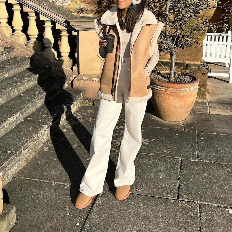 Vintage Shearling Vest Womens - Etsy