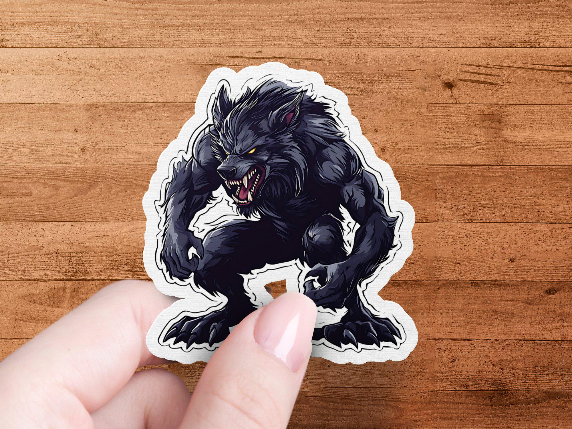 Monster Werewolf Sticker, Horror Vinyl Decal, Full Moon Beast, Gothic ...