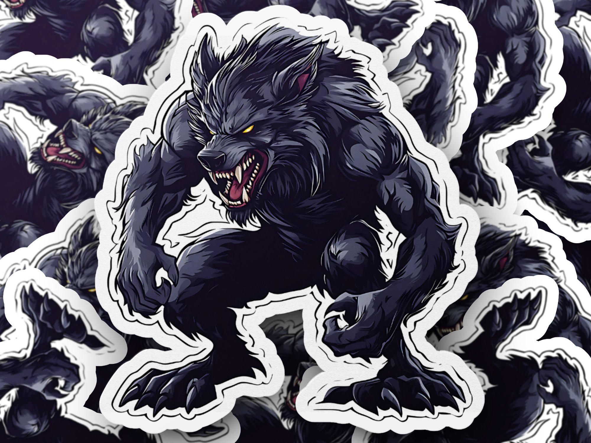 Monster Werewolf Sticker, Horror Vinyl Decal, Full Moon Beast, Gothic ...