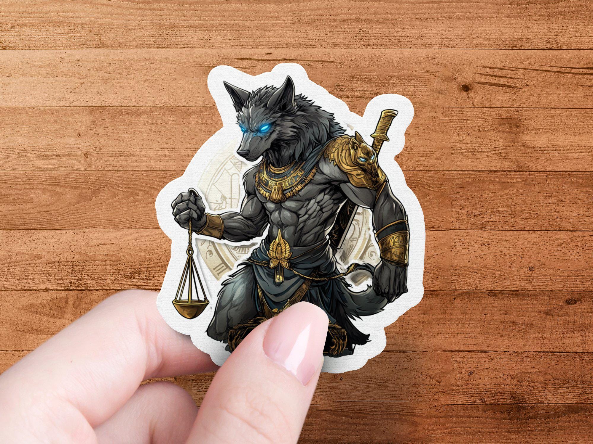 Anubis Werewolf Sticker, Egyptian God Jackal Wolf Vinyl Decal ...