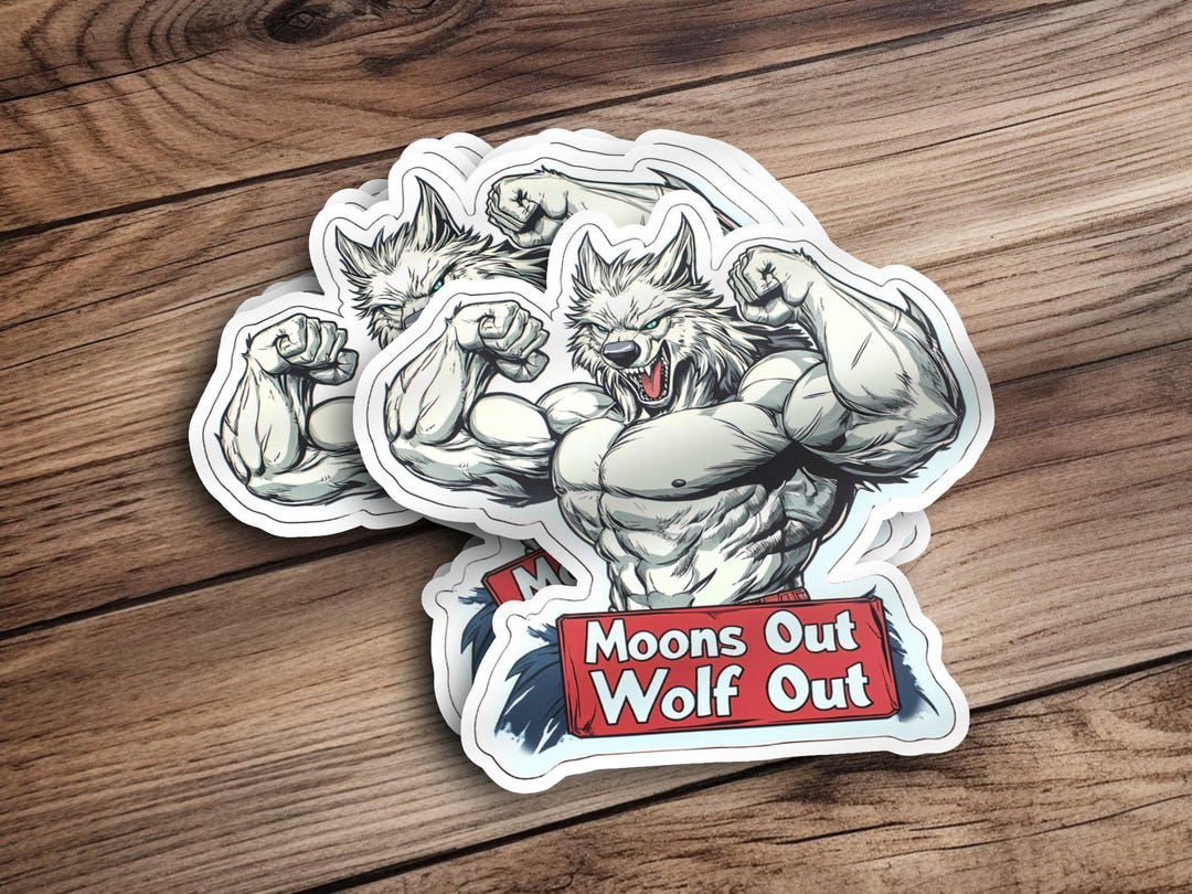 Werewolf Sticker, Moons Out, Wolves Out, Funny Werewolf Decal, Gothic ...