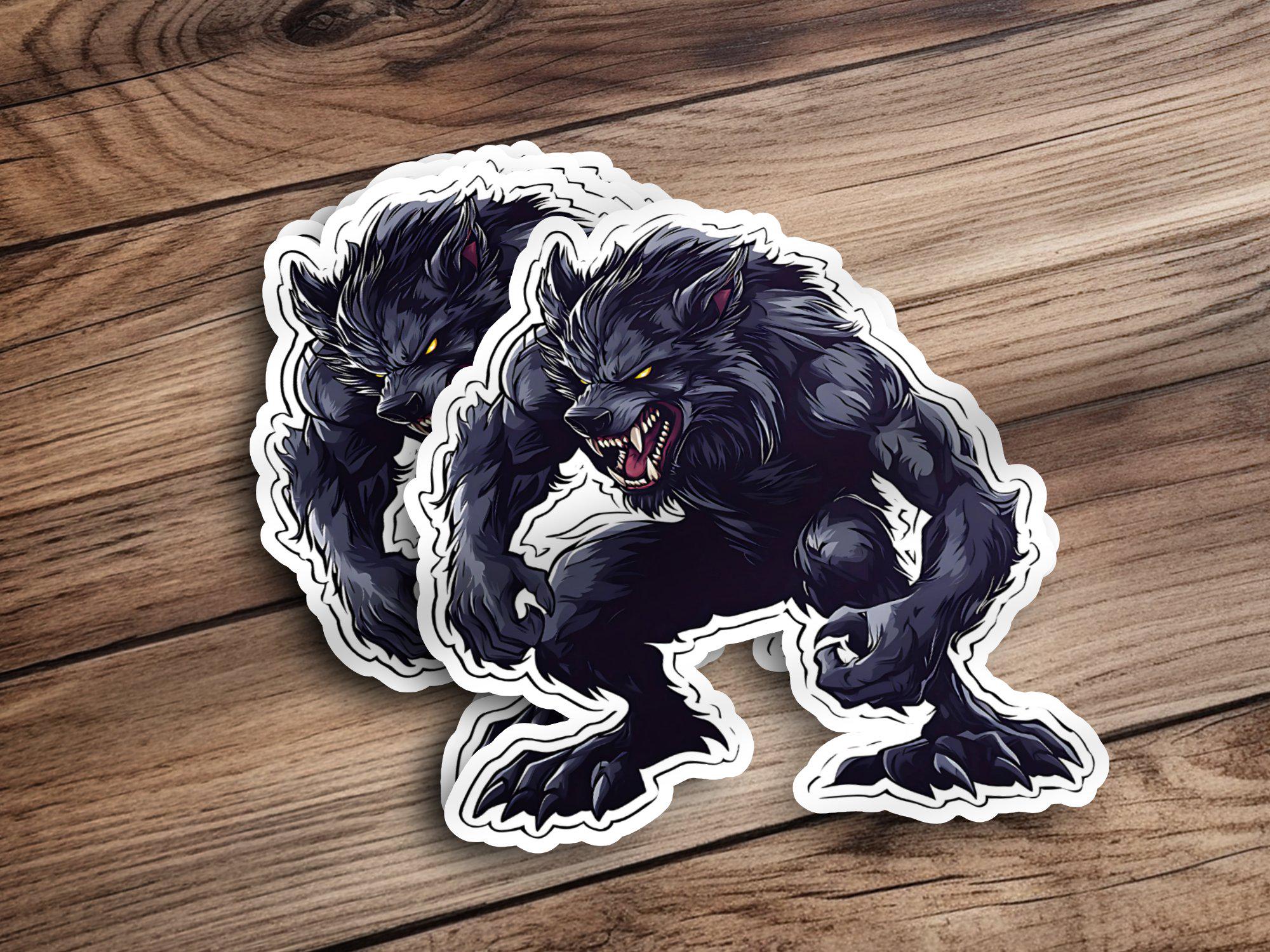 Monster Werewolf Sticker, Horror Vinyl Decal, Full Moon Beast, Gothic ...
