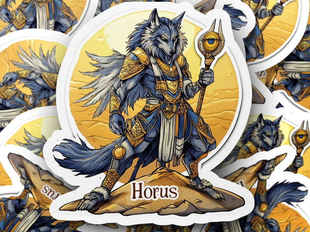 Horus Werewolf Sticker, Egyptian Falcon God Wolf Vinyl Decal, Mythic ...