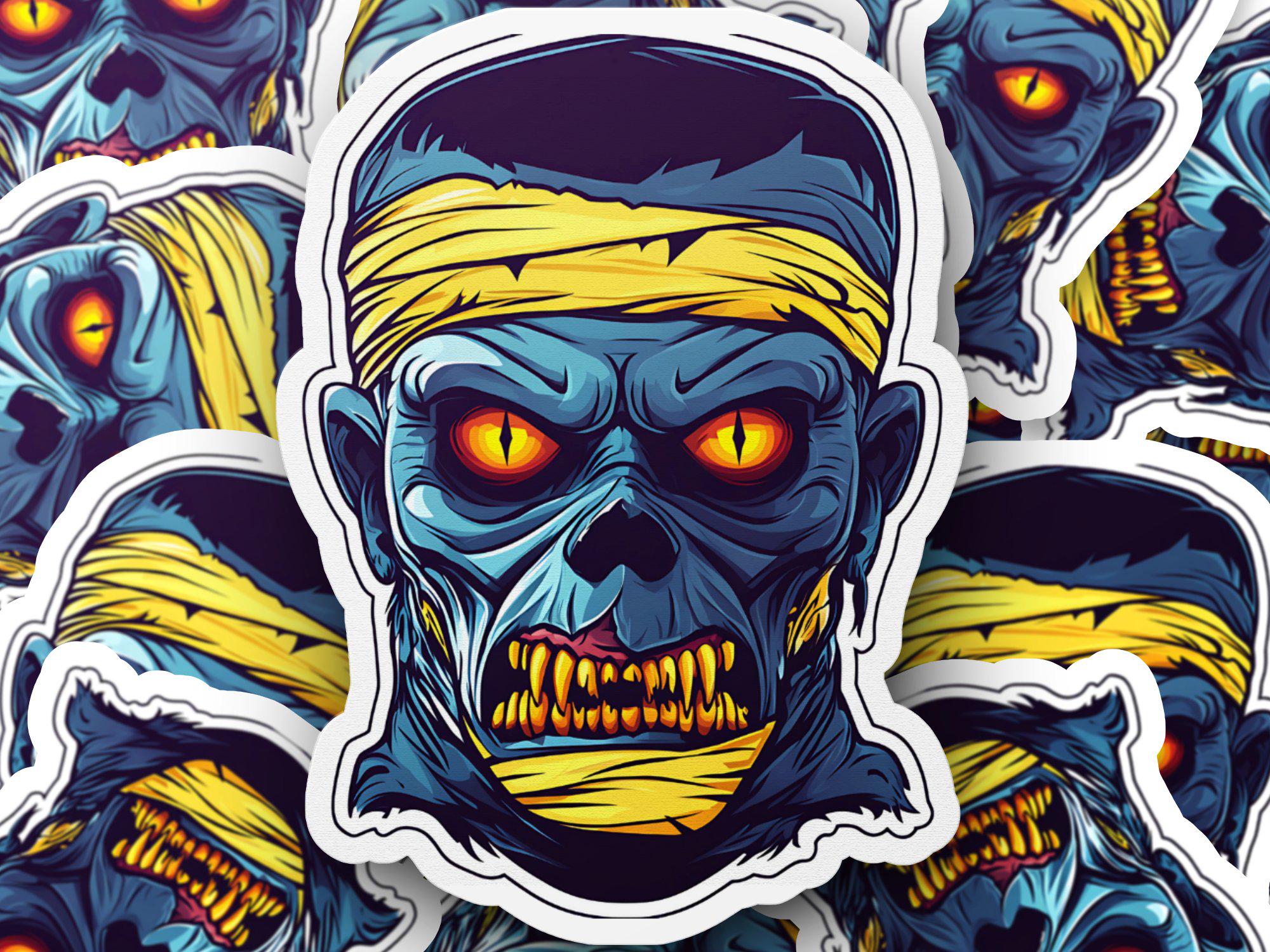 Mummy Werewolf Sticker, Horror Monster Hybrid Decal, Gothic Vinyl ...