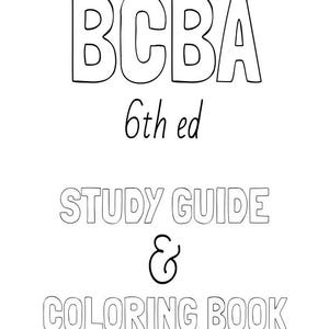 BCBA 6th Ed. Study Guide & Coloring Book (section A) - Etsy