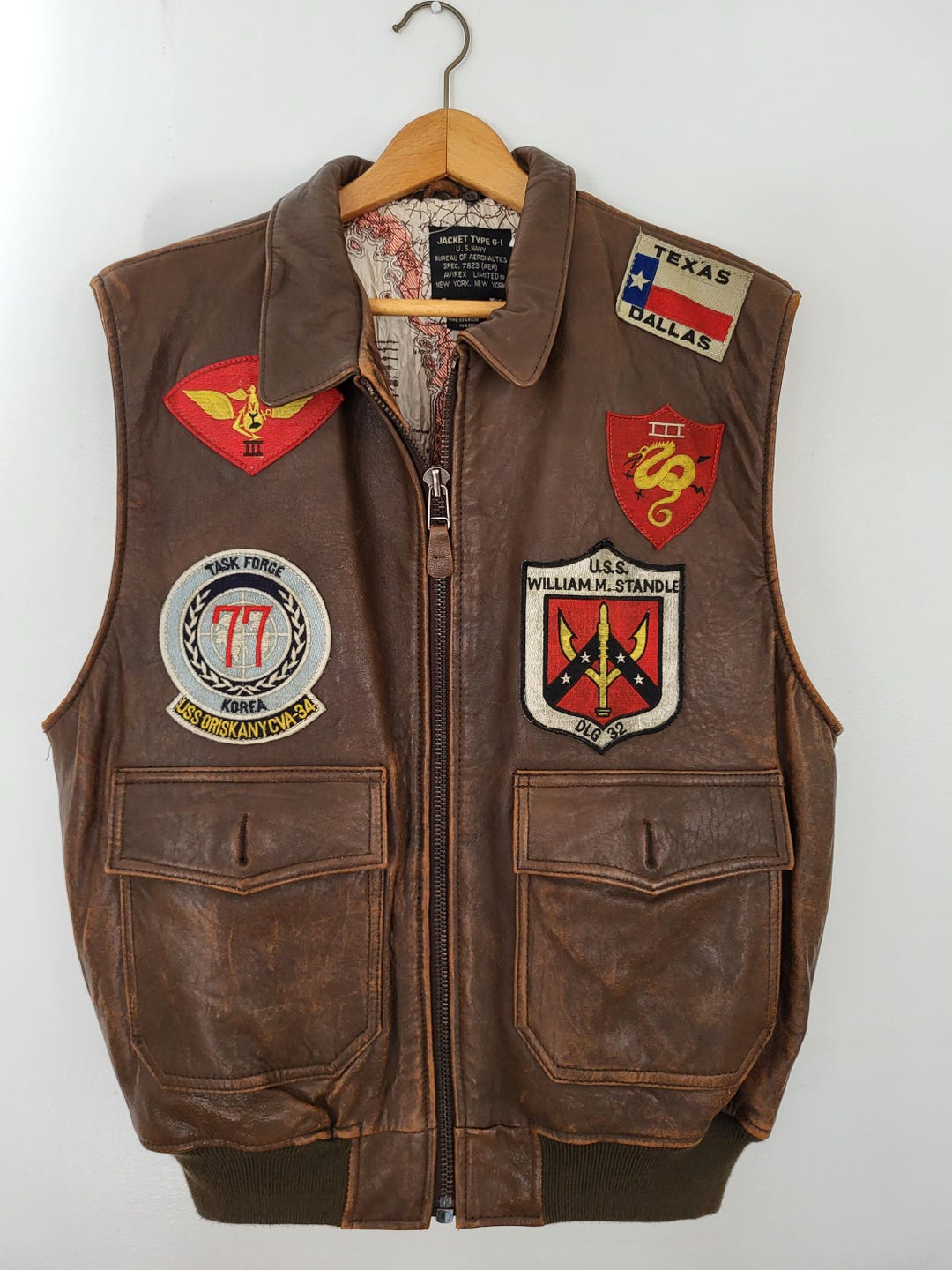 Vintage Avirex Type G-1 Leather Jacket Vest - Etsy
