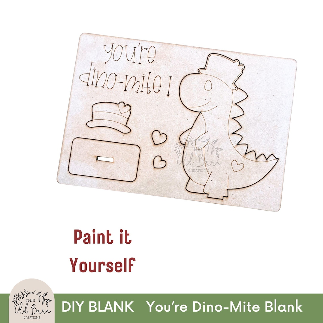 DIY Dinosaur Valentine Craft Kit - "you're Dino-mite" - Paint Kit or ...