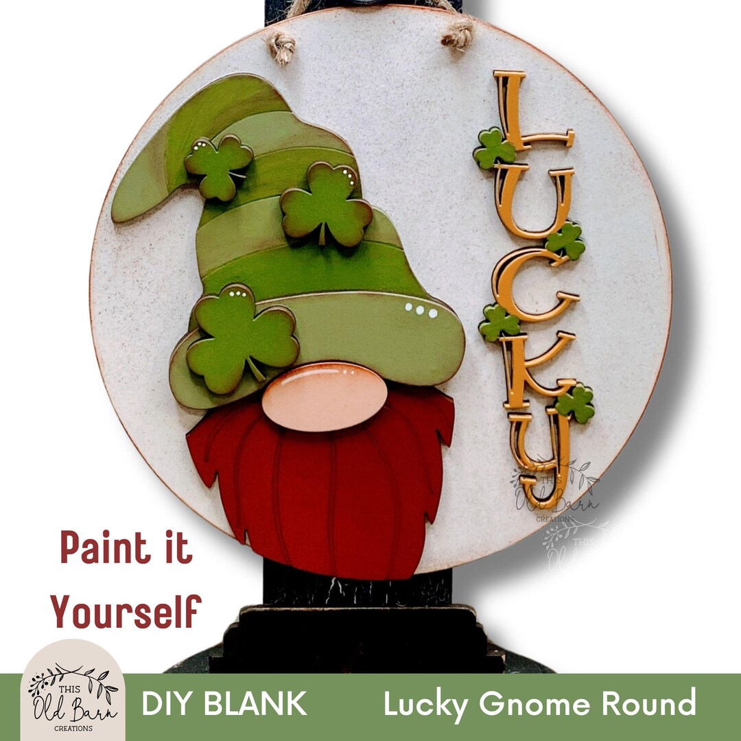 Blank St. Patrick’s Day Gnome Door Hanger – Unpainted DIY Wood Sign ...