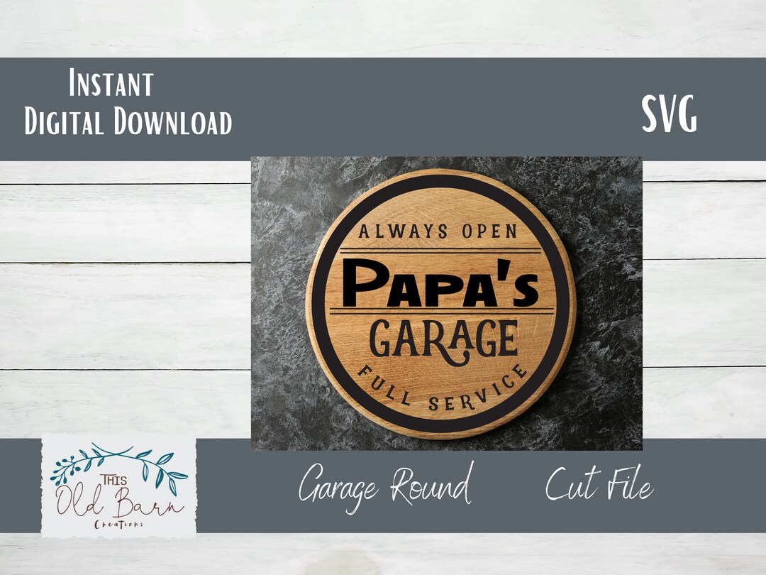 Papa's Garage SVG Cutting File - Etsy