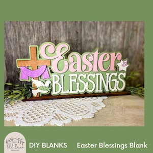 DIY Easter Blessings Shelf Stander – Unpainted Wooden Easter Decor ...