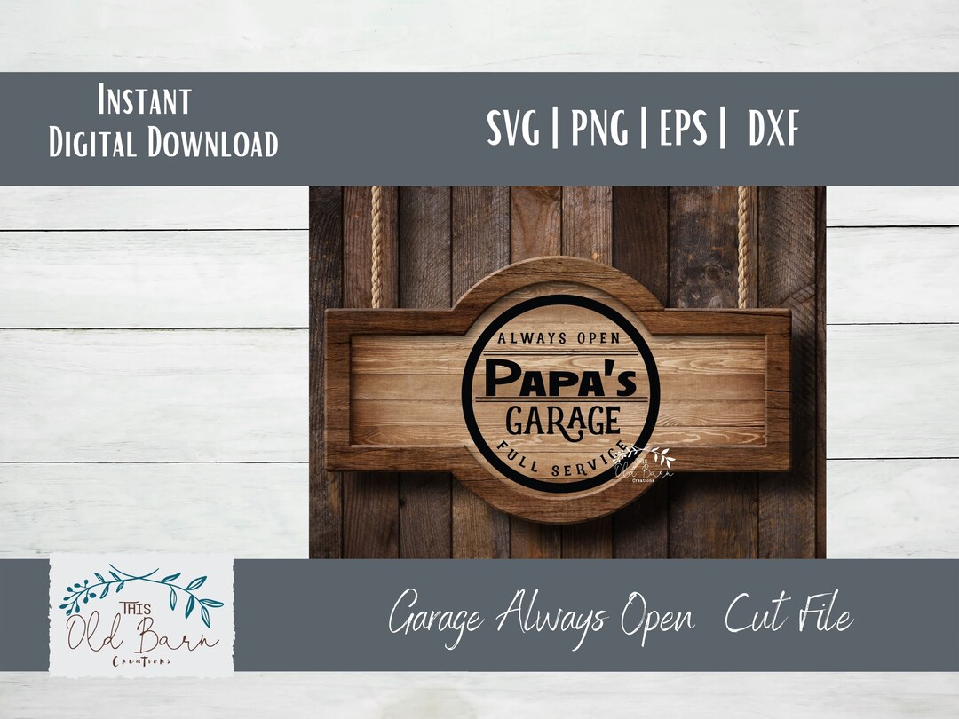 Personalized Papa's Garage SVG Cutting File - Etsy