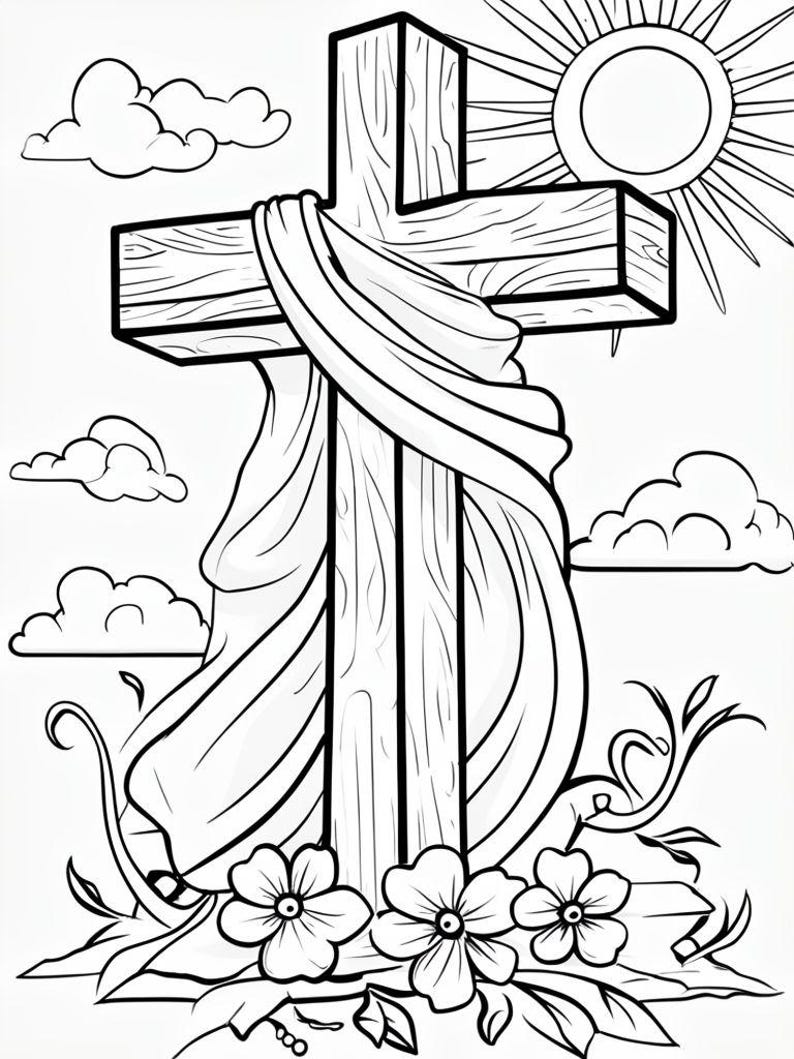 He is Risen Coloring Pages - Etsy