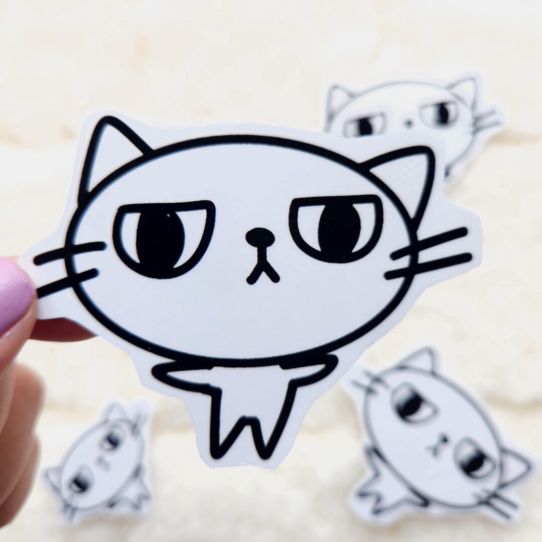 BUSAKAWA Cat Sticker, Imperfectly Cute Cat Sticker, Vinyl Sticker ...