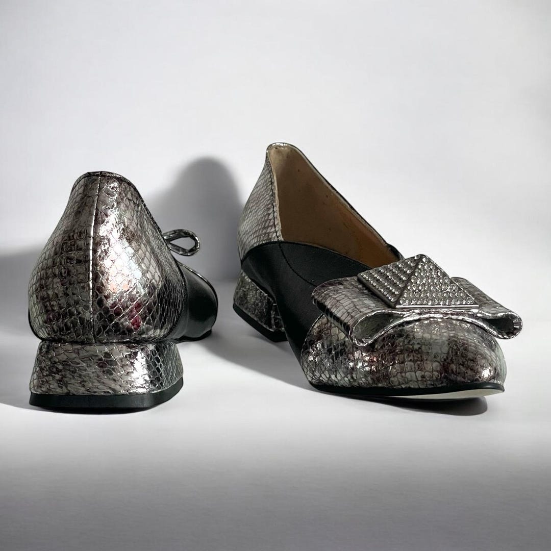 Women’s Shoes Genuine Leather Snake Print Flats – Pointed Toe With ...