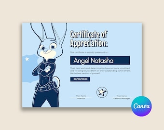 Mickey Certificate of Achievement Template Editable Certificate ...