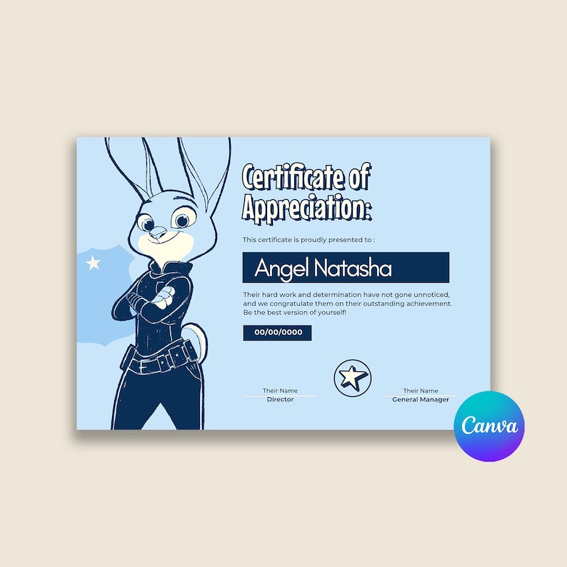 Zootopia Certificate of Achievement Template: Editable Graduation Award ...