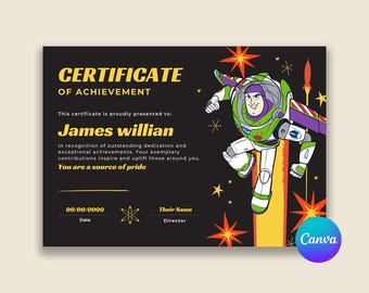 Aladdin Certificate of Achievement Template Editable Certificate ...