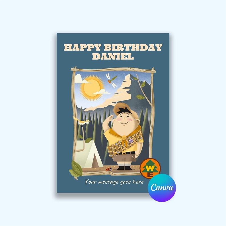 Editable Birthday Card Template, Adventure Theme (digital) - Etsy