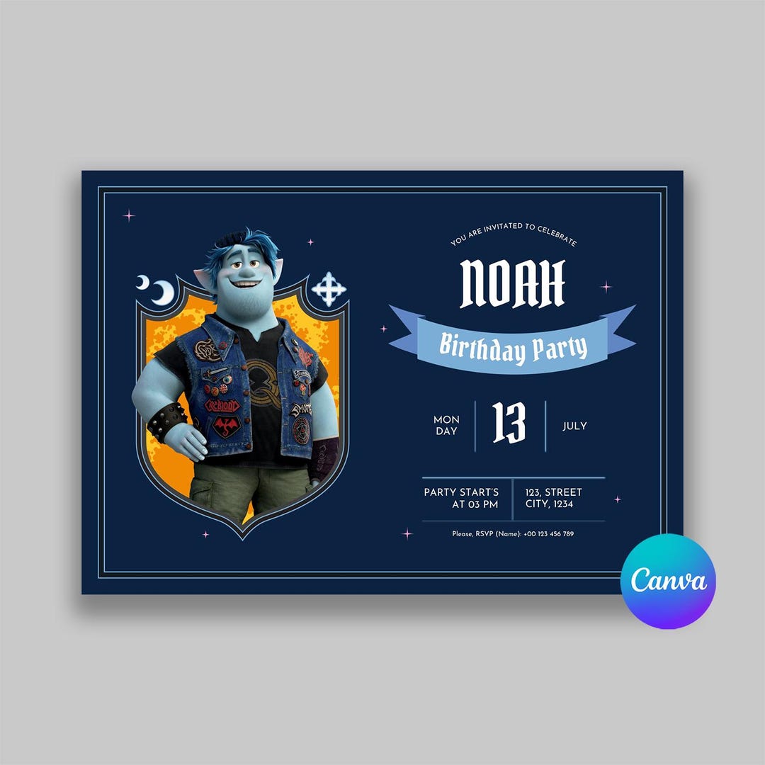 Onward Birthday Invitation Template: Editable Family Party Card ...