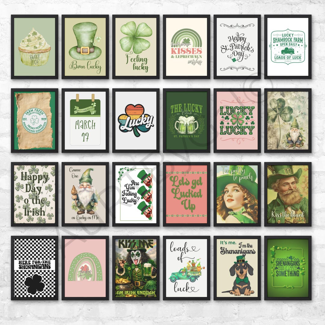St. Patrick's Day Bundle Holiday Gallery Wall Set | Junk Journal ...