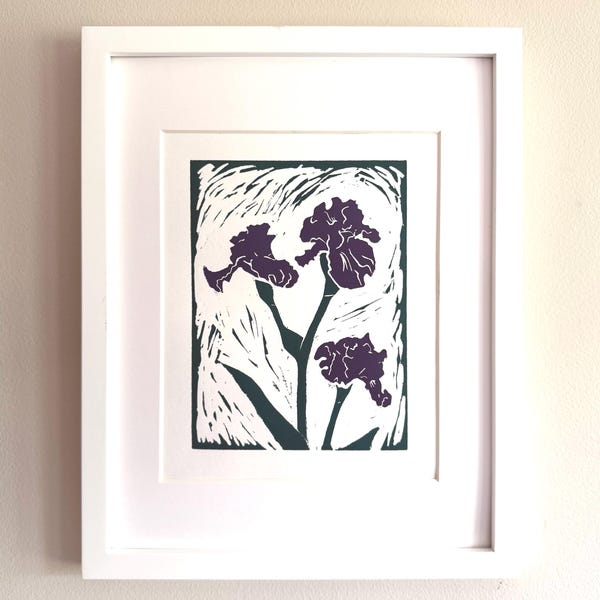 Flower Linocut - Etsy