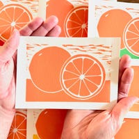 Handmade Lino Cut Blockprint With Lemon Print - Etsy
