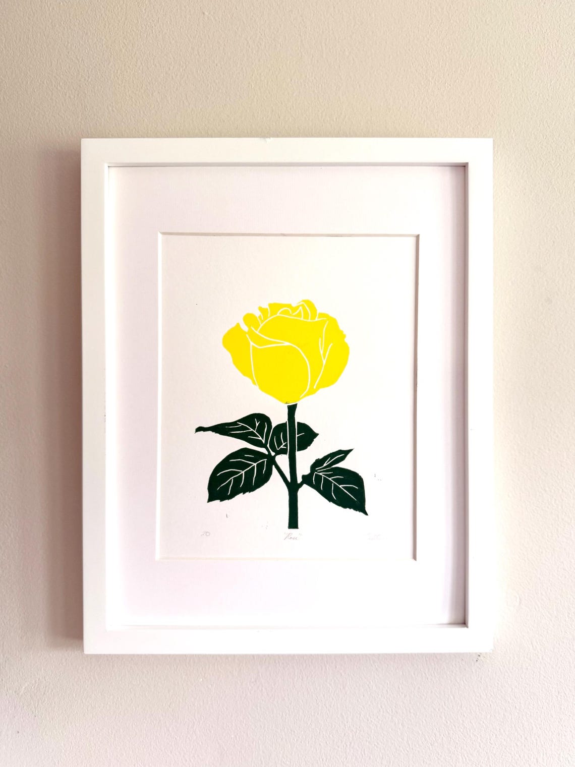 Rose Linocut Print – Hand-carved Floral Wall Art, Nature-inspired ...