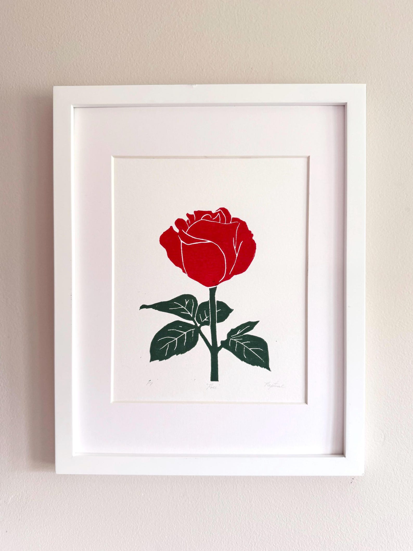 Rose Linocut Print – Hand-carved Floral Wall Art, Nature-inspired ...
