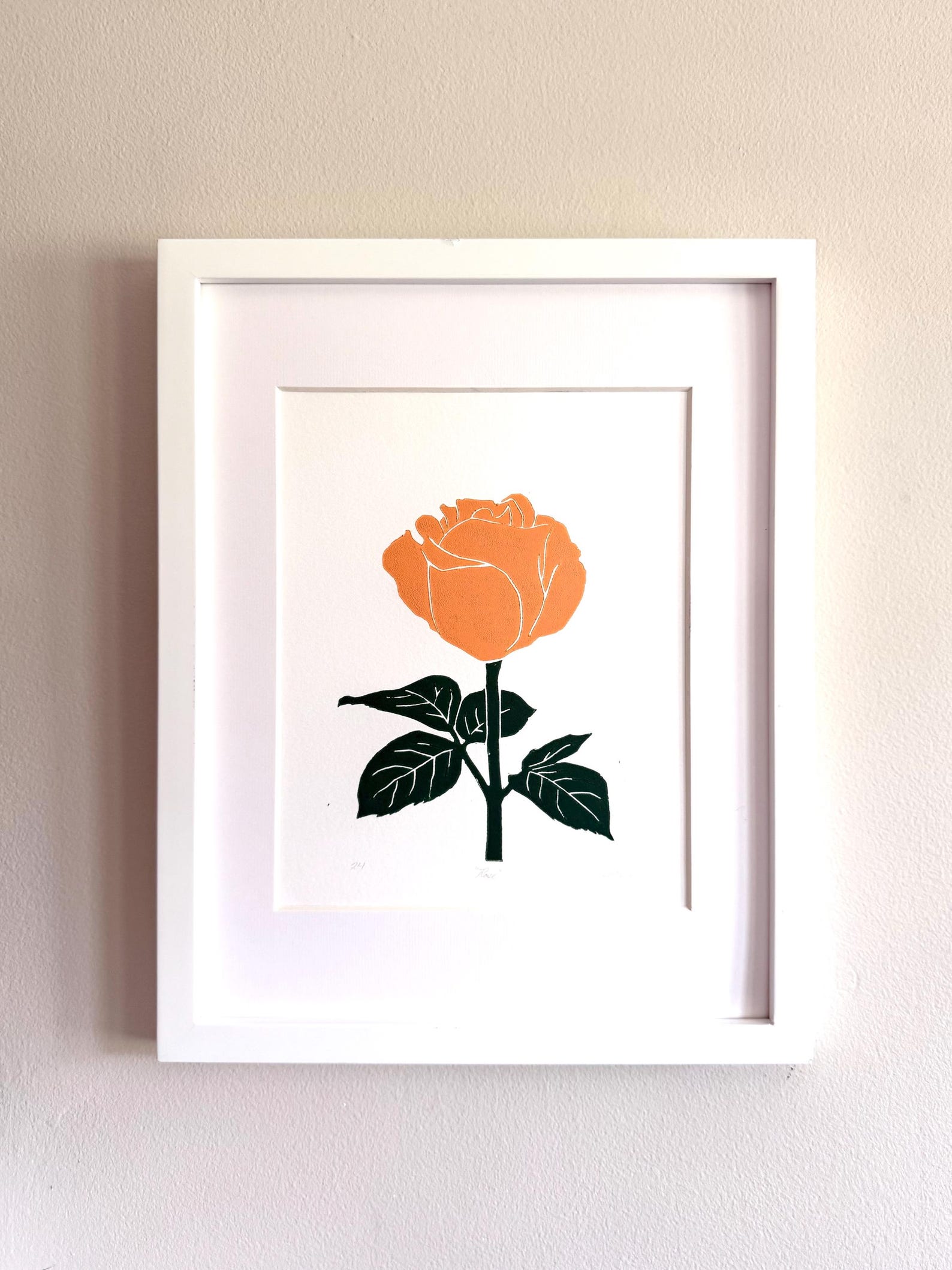 Rose Linocut Print – Hand-carved Floral Wall Art, Nature-inspired ...