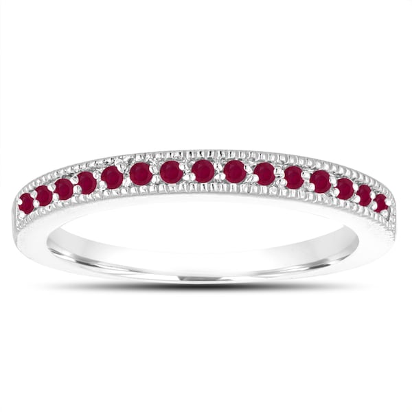 Ruby Wedding Band - Etsy
