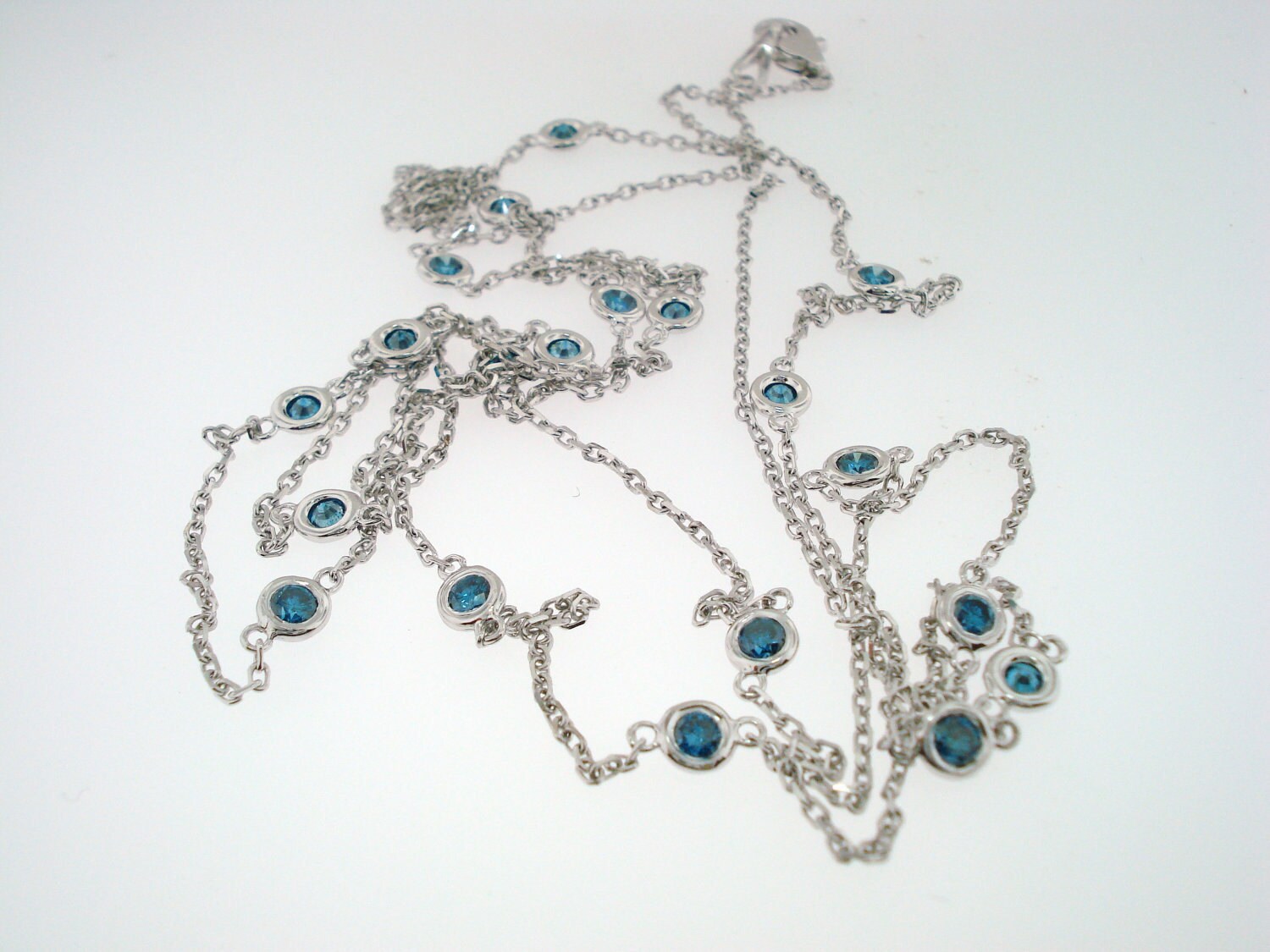 36 Inch Blue Diamond Necklace Diamond By The Yard | Etsy