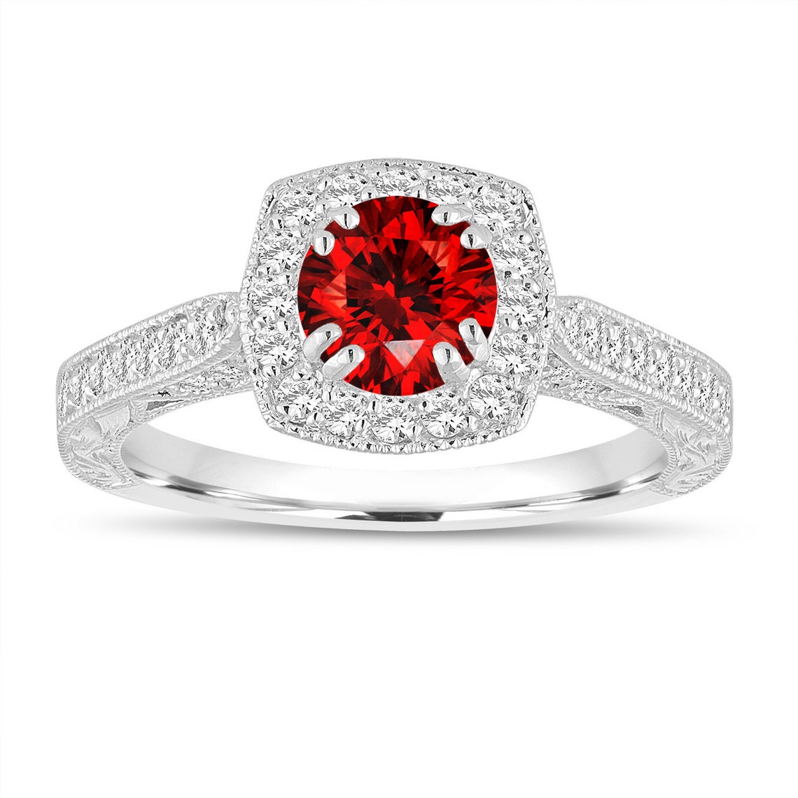 Platinum Unique Fancy Red Diamond Engagement Ring 1.15 Carat - Etsy