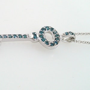 Blue Diamond Key Pendant, Key Diamond Necklace, Key Love Pendant ...