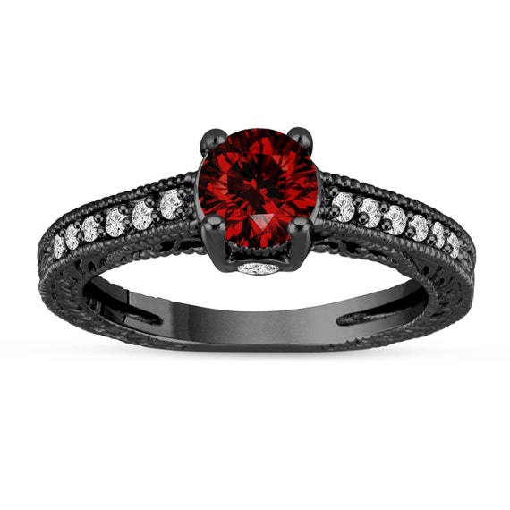 Red Diamond Engagement Ring Fancy Red Diamond Wedding Ring - Etsy