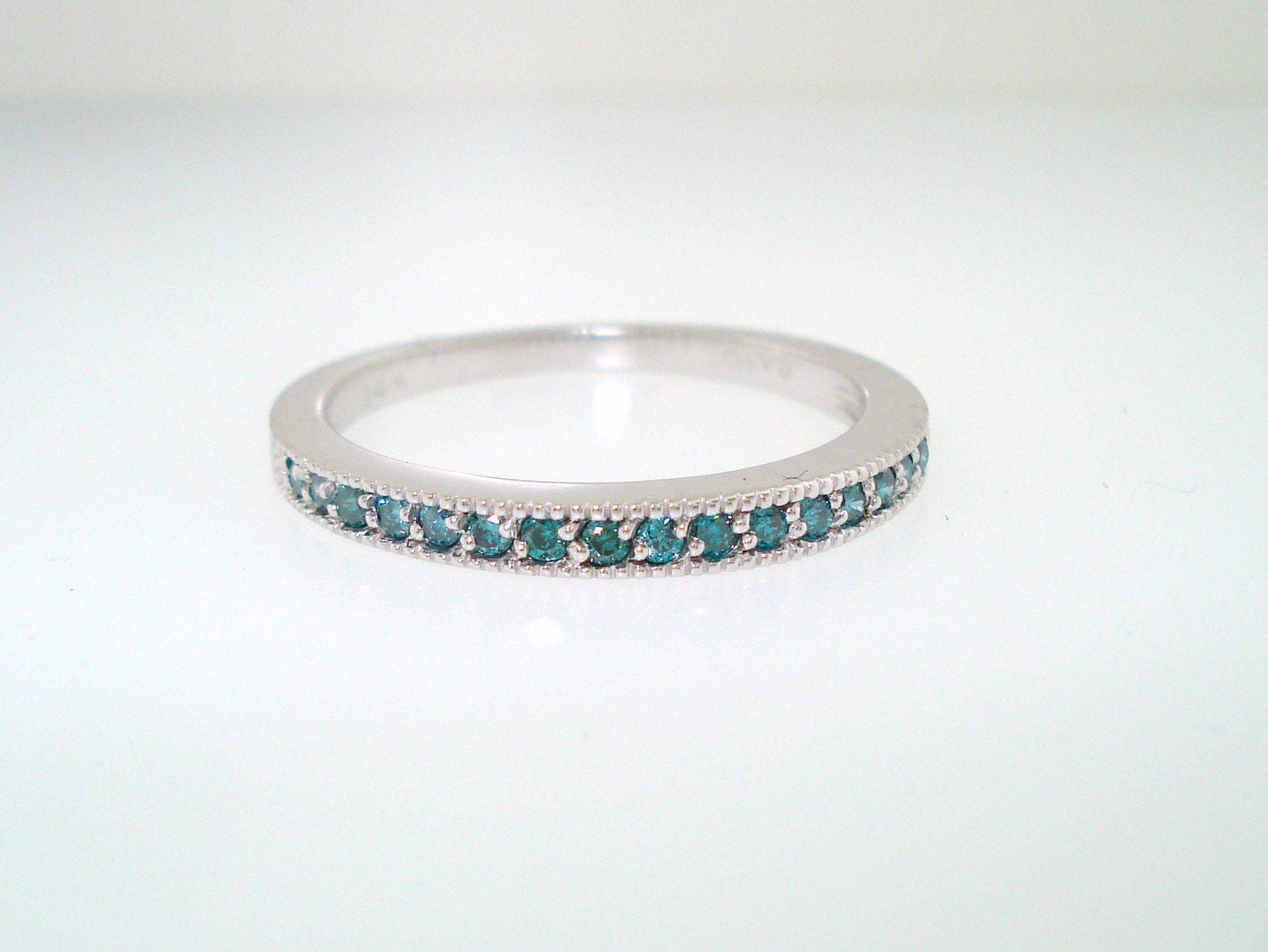 Blue Diamond Wedding Band Diamond Wedding Ring Anniversary | Etsy