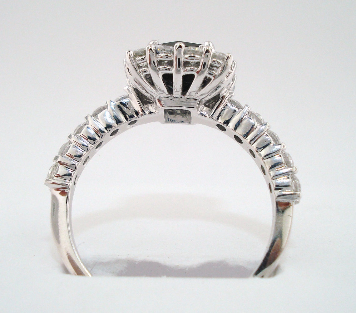 Platinum Princess Cut Black Diamond Engagement Ring, Bridal Ring, 2.25 ...