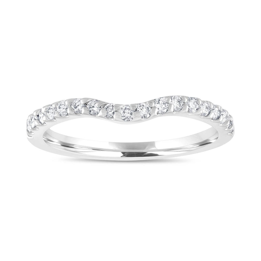 Handmade 0.29 Carat Diamond Curve Wedding Band: Platinum, 14K Gold - Etsy