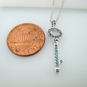 Blue Diamond Key Pendant, Key Diamond Necklace, Key Love Pendant ...