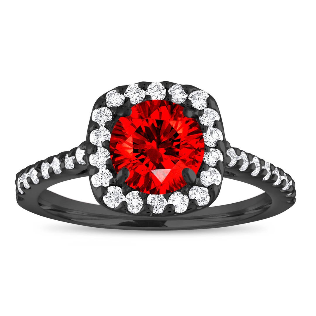 Vintage Red Diamond Engagement Ring, Fancy Red Diamond Wedding Ring ...