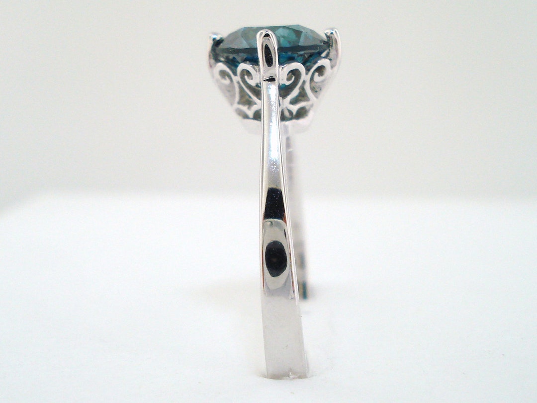 Unique Blue Diamond Engagement Ring, Solitaire Engagement Ring, 1.21 ...