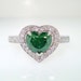 Heart Shaped Green Diamond Engagement Ring 1.80 Carat 14K - Etsy