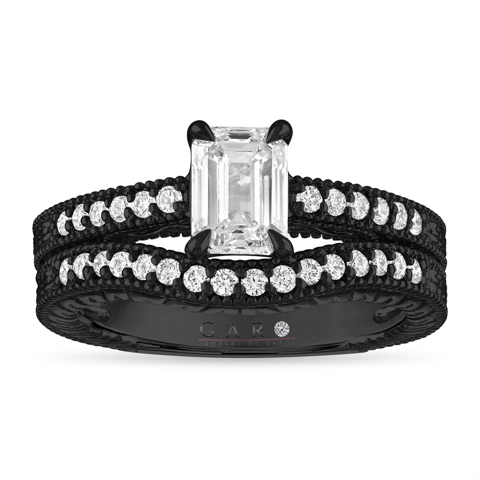 Emerald Cut Diamond Engagement Ring and Wedding Band Sets - Etsy