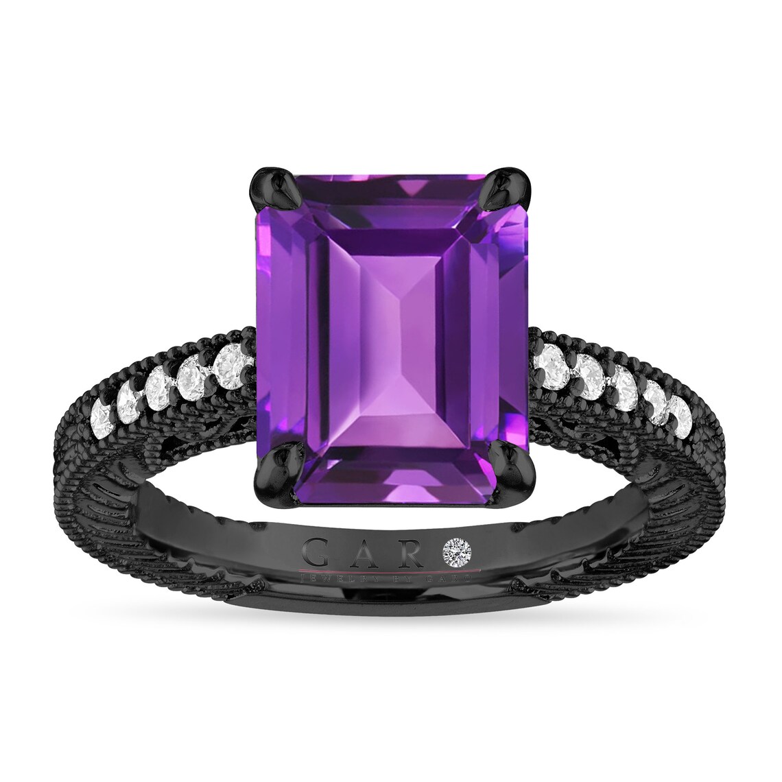 Emerald Cut Amethyst Engagement Ring 3.12 Carat 14k White - Etsy