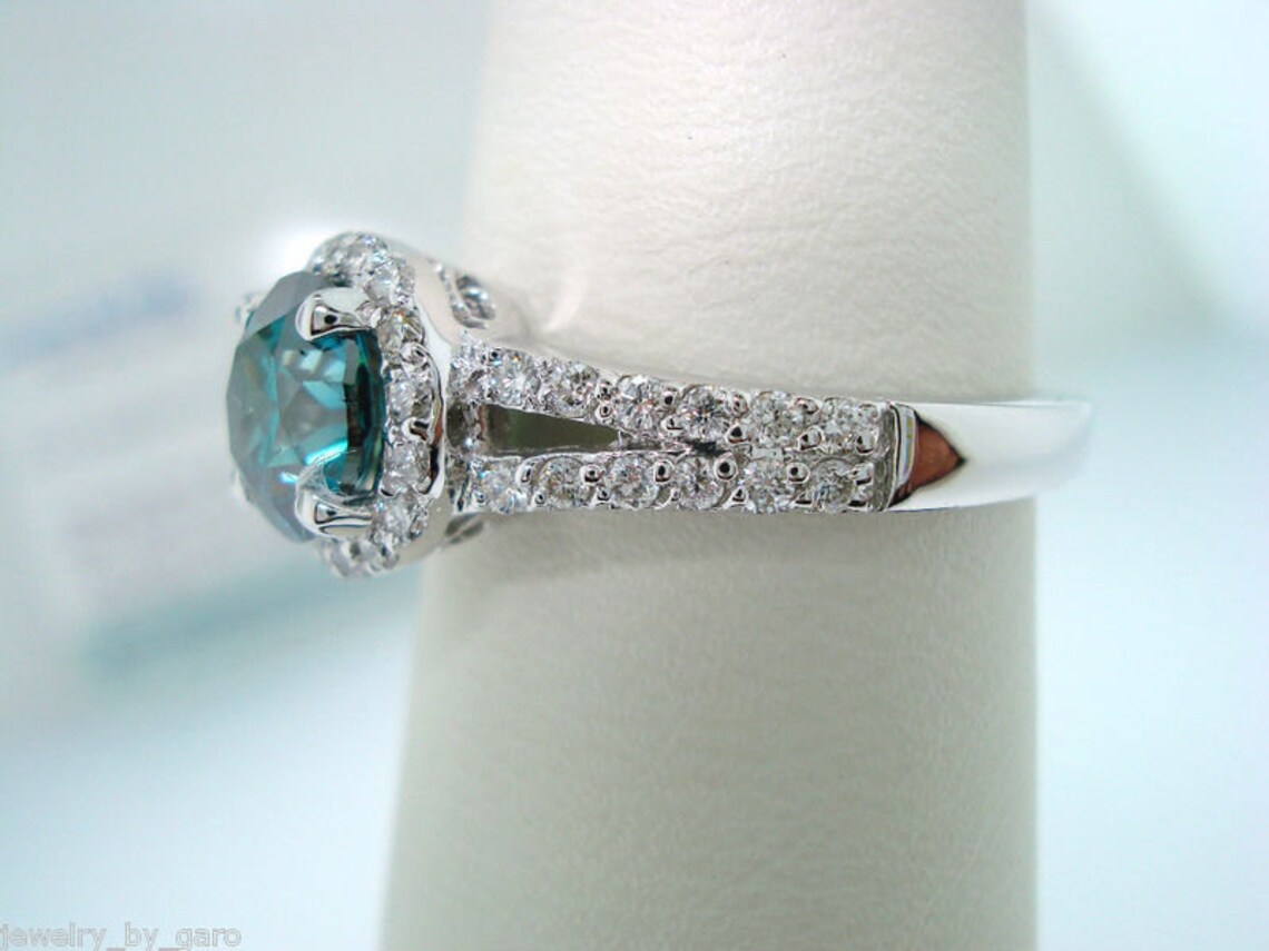Fancy Blue Diamond Engagement Ring Bridal Ring 1.34 Carat - Etsy
