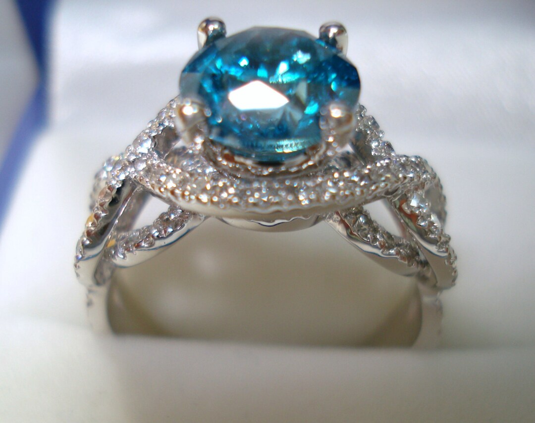 Fancy Blue Diamond Engagement Ring 2.63 Carat Certified Unique 14k ...