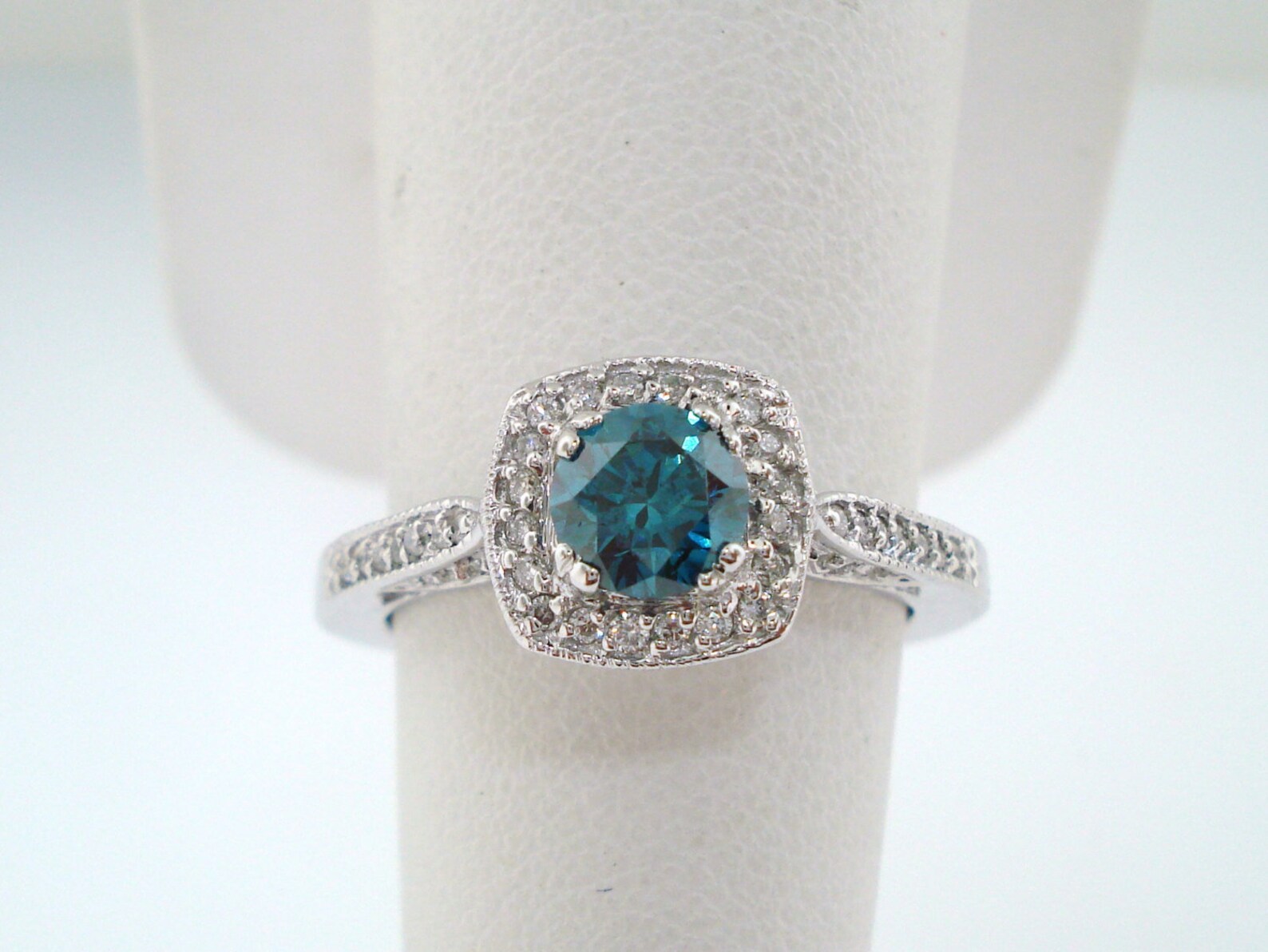 Blue Diamond Cocktail Ring Blue Diamond Anniversary Ring 18K - Etsy
